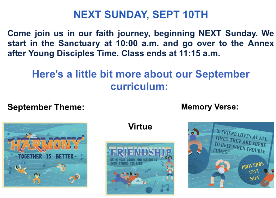 Welcome Back to Sunday School! – Point Pleasant Presbyterian